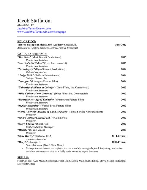 JT's Acting Resume PDF | PDF