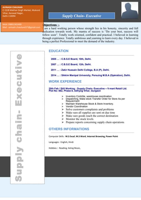 Avinash Chauhan (SCM-Executive) | PDF Avinash Chauhan (SCM-Executive) | PDF