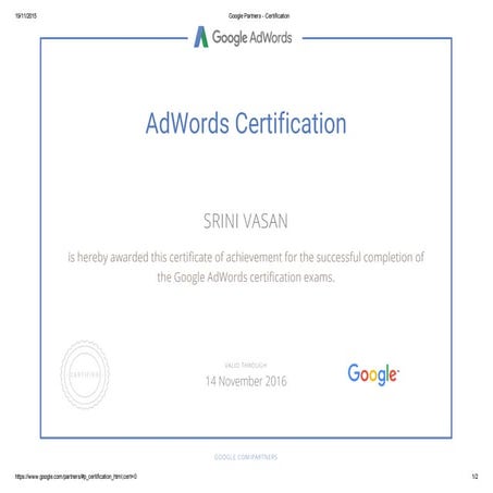 Google Partners - Adwords | PDF