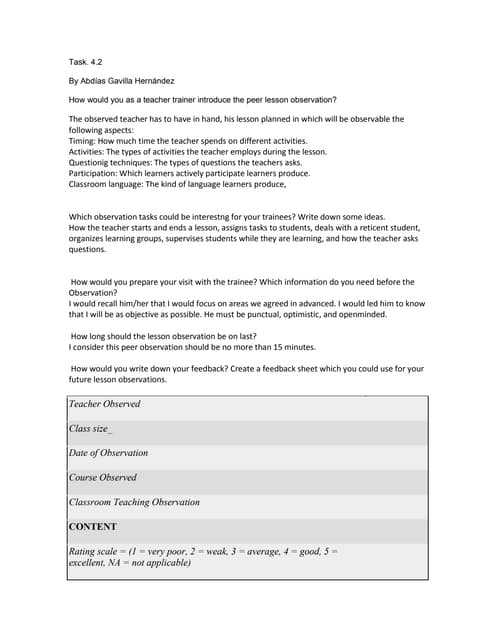 Teaching demonstration evaluation form | DOCX