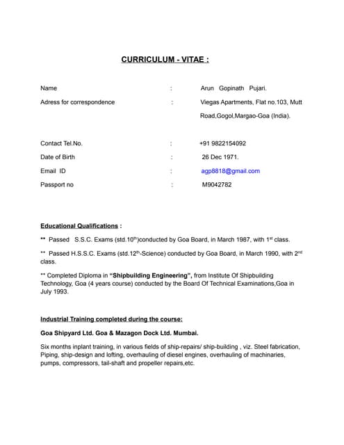 Experience certificates 1989 to 2012 | PDF