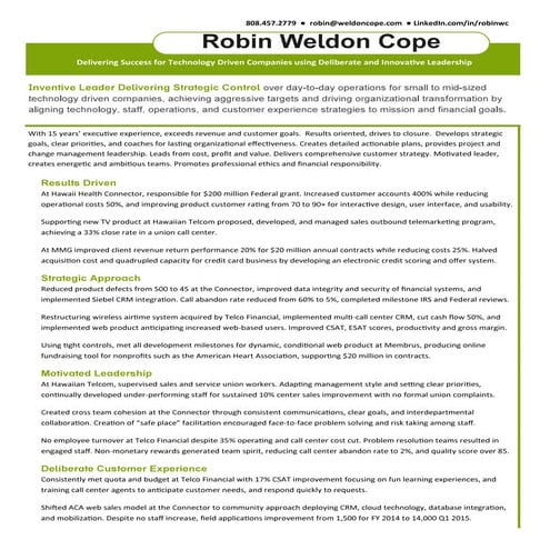 Profile Robin Weldon Cope | PDF