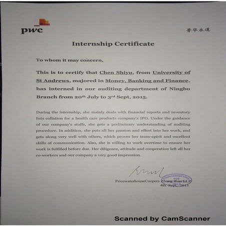Internship Certificate-PwC | PDF