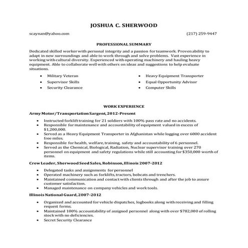 Joshua resume 3 | PDF