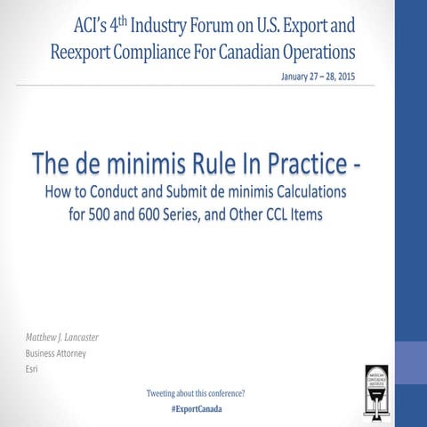 The de minimis Rule In Practice | PPTX