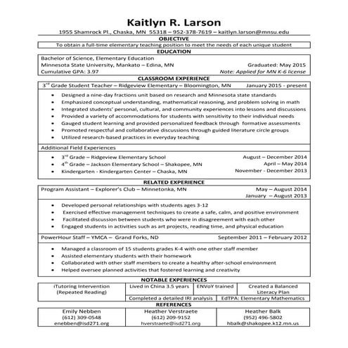 Kaitlyn Larson - Resume | PDF