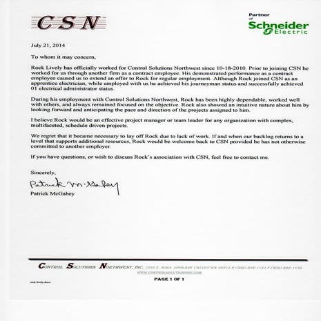 CSN Letter of Reference | PDF