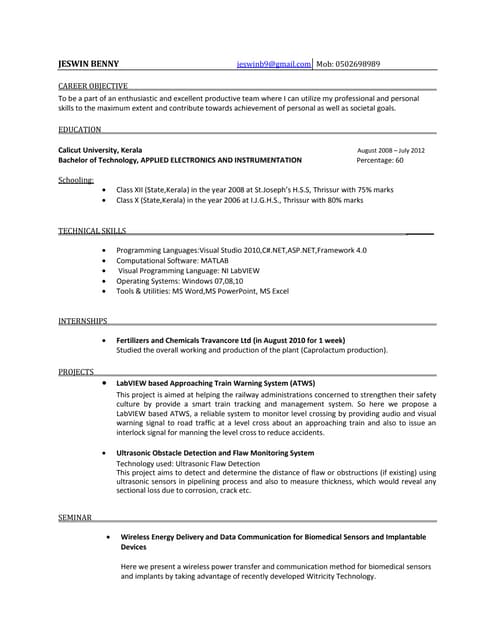 Resume Electronic Engineer (Tapas Rout) | PDF