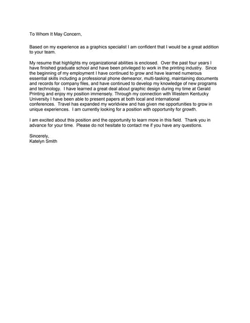 Universal Cover Letter | PDF