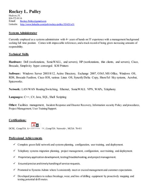 Resume092016 | PDF