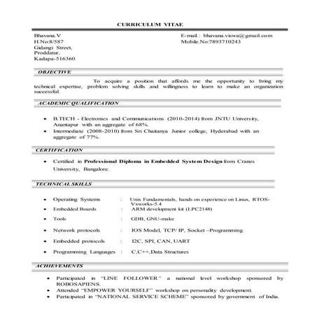 bhavana resume | DOCX