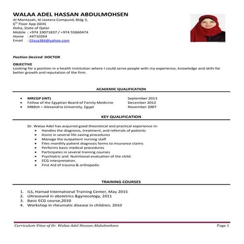 CV Walaa Adel Hassan Abdulmohsen | PDF