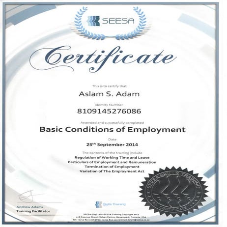 BCEA Certificate | PDF