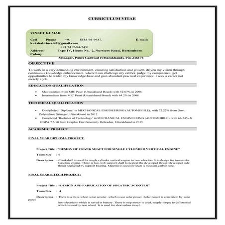 cv-vineet (1) (2) | PDF