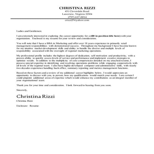 Christina Rizzi - Linked In Resume | PDF