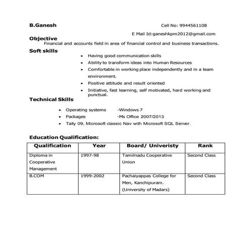 Ganesh resume | DOCX