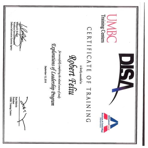 RPF DISA ELP Class of 2016 Certificate | PDF