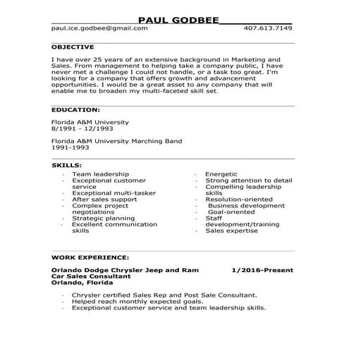 Alan Marks resume' | DOCX