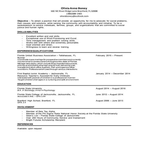 Resume - Olivia | DOCX