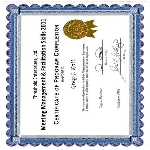 G. Kott - Training Certificates | PDF