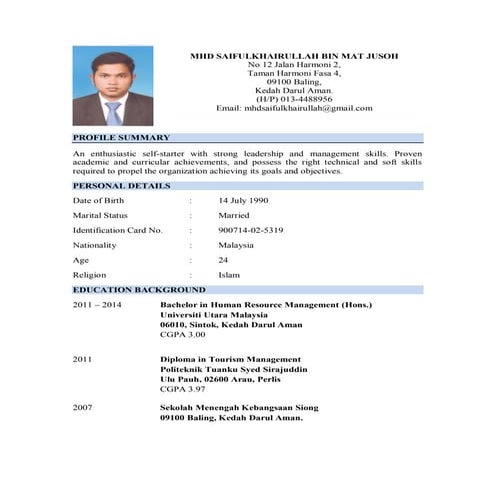 Resume MHD SAIFUL | PDF