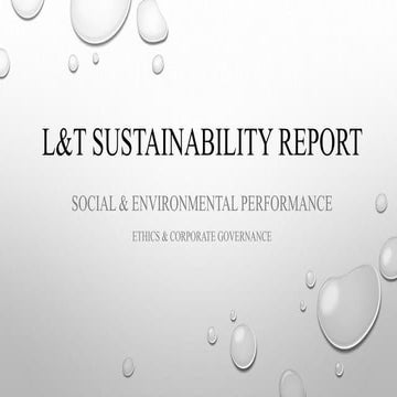 Study of L&T Sustainability Report 2015 | PPT