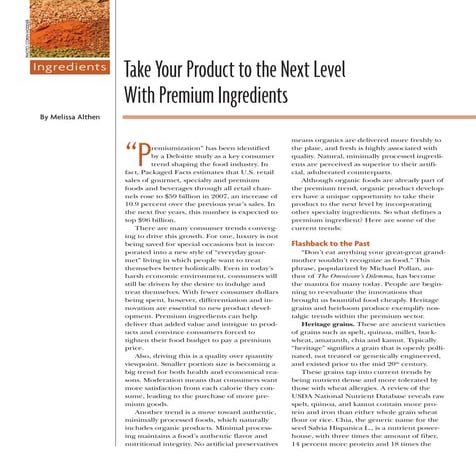 Premium Ingredients | PDF