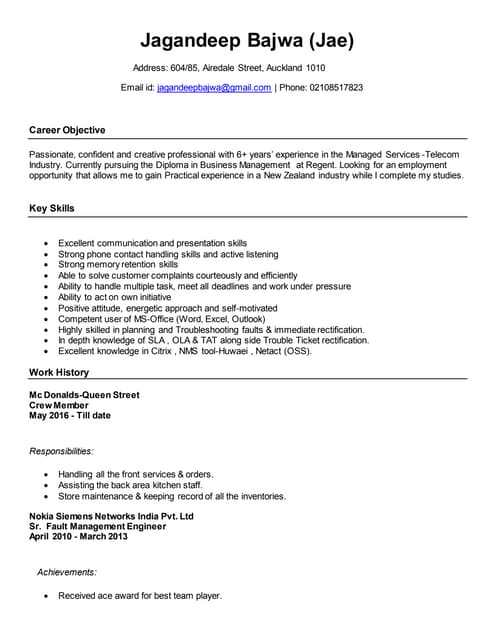 Shiv CV | DOCX | Telecommunications Industry | Industries