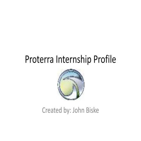 Proterra Internship Profile | PPT