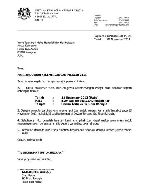 Surat mohon sumbangan pibg | DOC