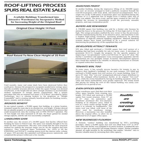 Roof lifting | ROOFLIFTERS - clear height expansion solutions | PPSX