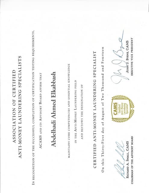 CAMS certificate | PDF | Cameras and Camcorders | Consumer Electronics