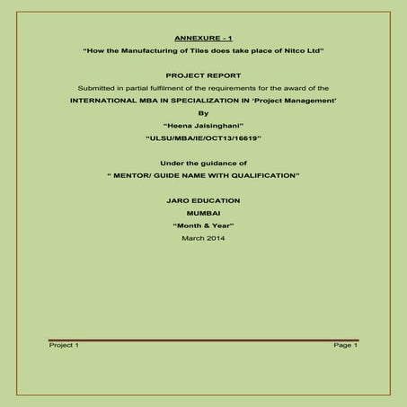 The 1st project in Project Management represents the ‘Concepts of ...