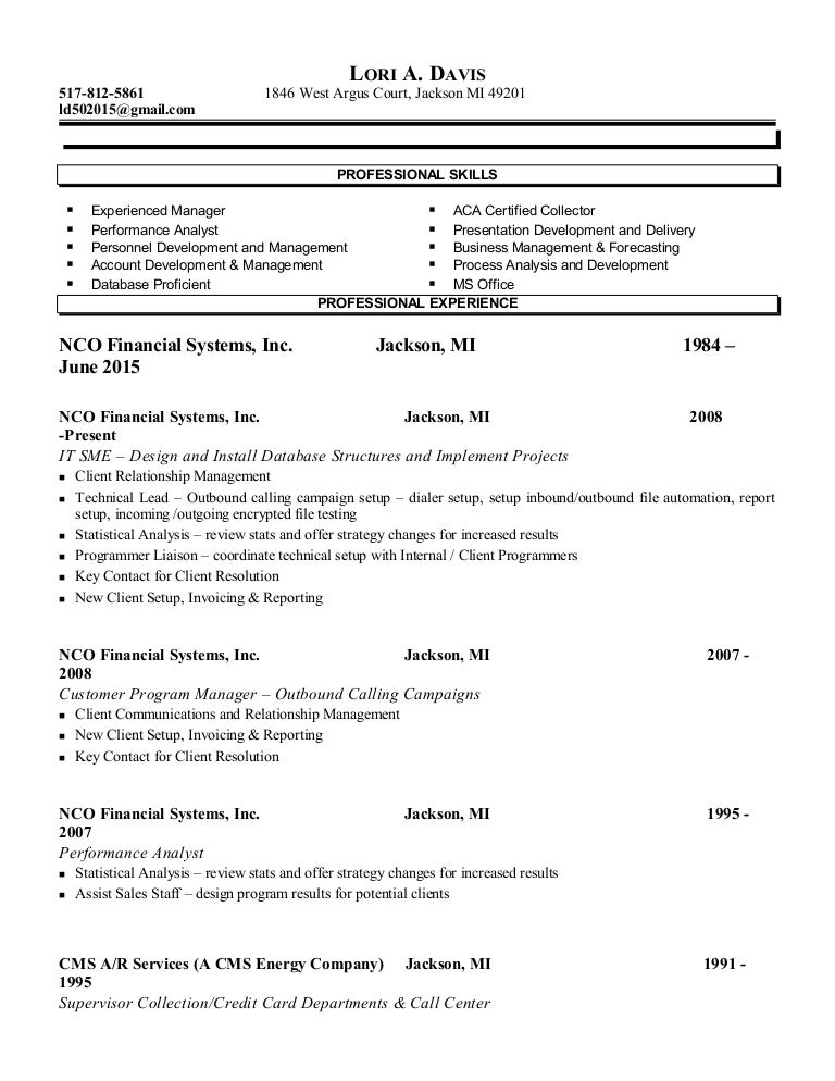 Lori A. Davis Resume