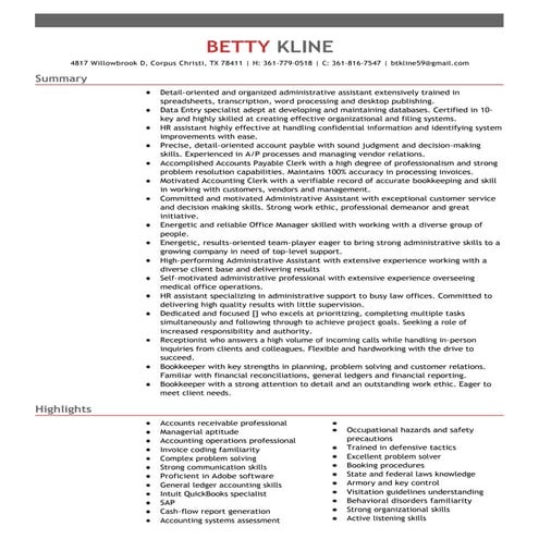 Betty Kline Resume (5) | PDF