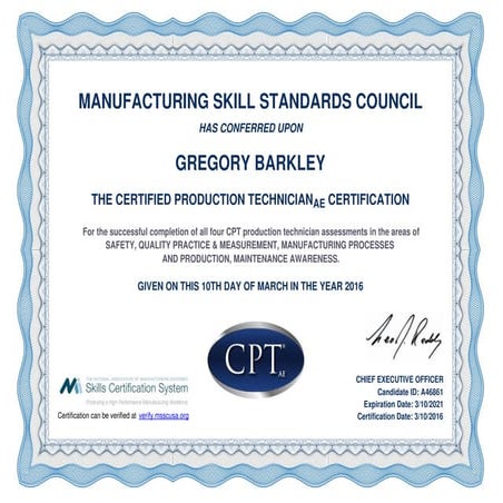 MSSC CPT Cert | PDF