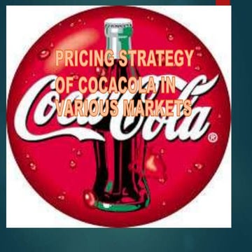 Pricing Strategies by Coca-Cola in India | PDF
