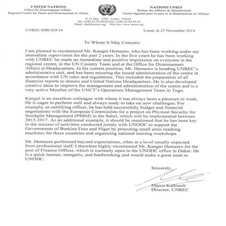 Recommandation Letter | PDF