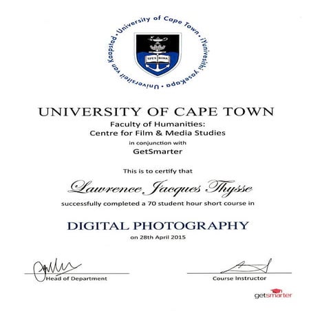UCT - Photography 1 | PDF