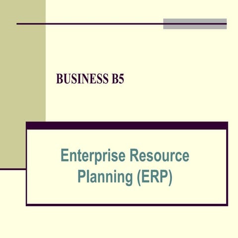 Enterprise Resource Planning (ERP) | PPSX