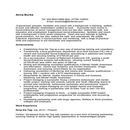 Daniel Acheson - CV (2015) | DOC