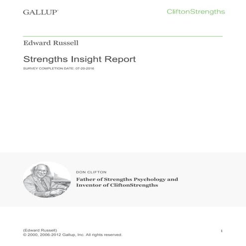 Edward Russell Gallup Strengths Report | PDF