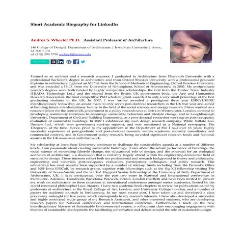 Academic Biography 1 page LinkedIn | PDF