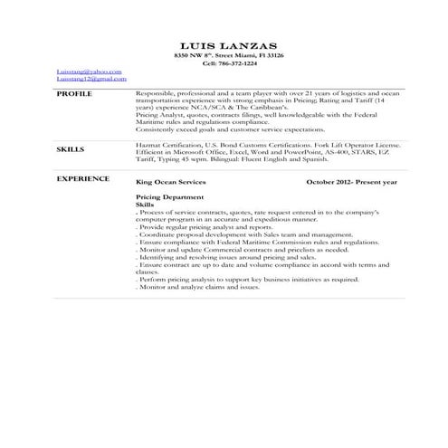 Luis Lanzas RESUME #3 | DOC