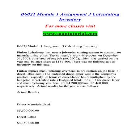 B6021 Education Specialist / snaptutorial.com | Free Download