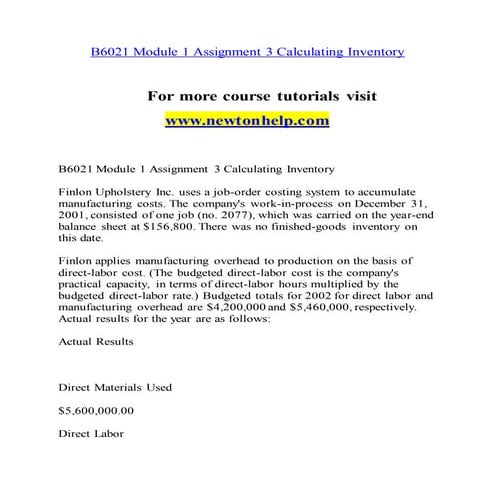 Argosy b6021-module-2-assignment-2-borealis-manufacturing-company-new | PPT
