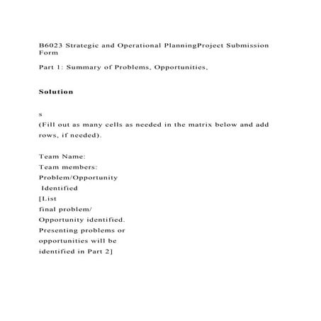 B6023 Strategic and Operational PlanningProject Submission Form.docx