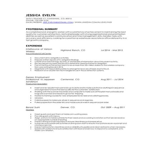 Jessica Resume 2015 | PDF