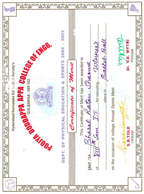 VTU Degree Certificate | PDF