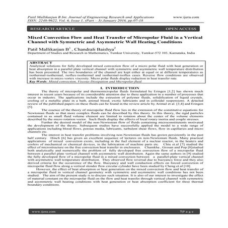 Mixed Convection Flow and Heat Transfer of Micropolar Fluid in a ...